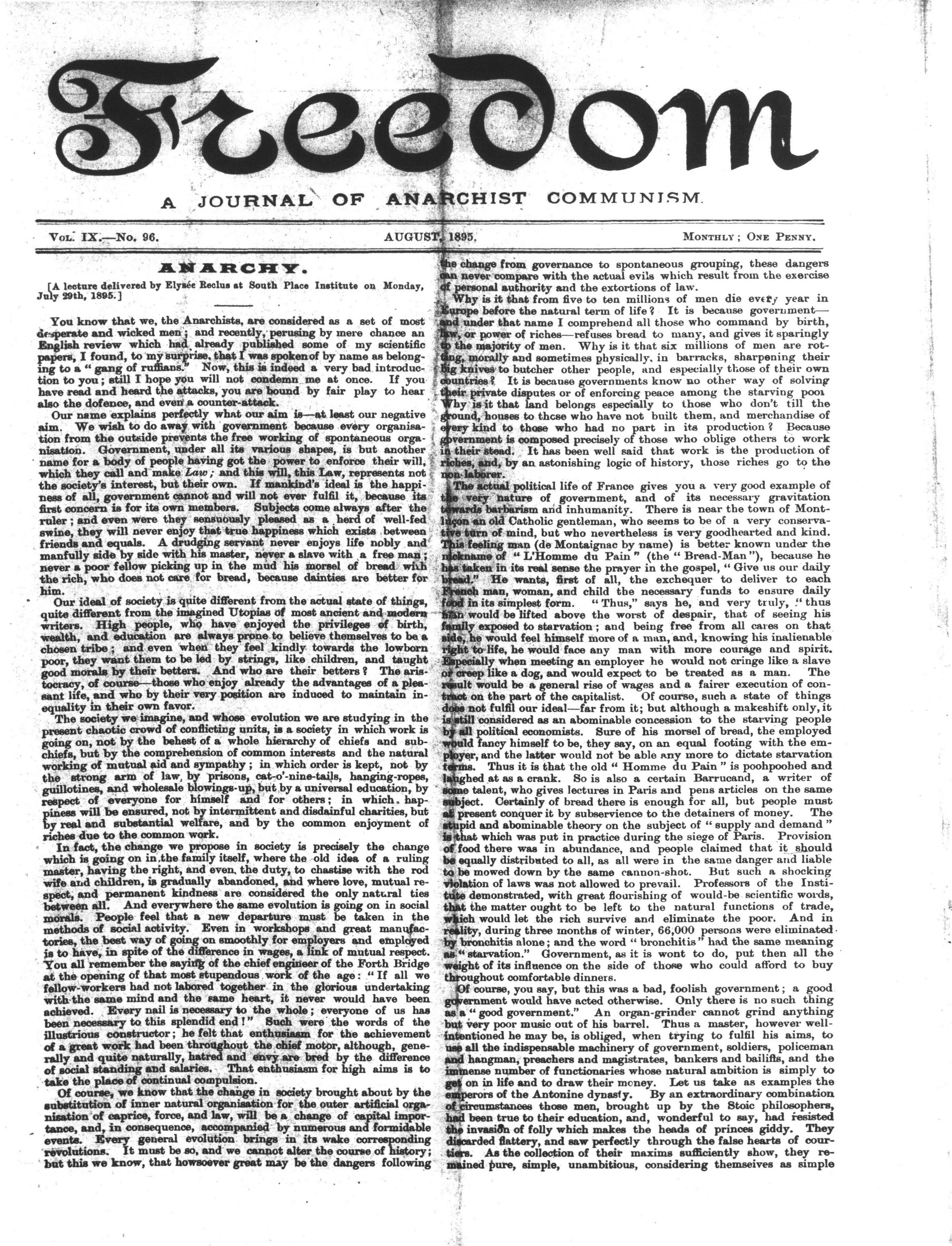 Freedom vol 9. no 96 (August 1895) | libcom.org